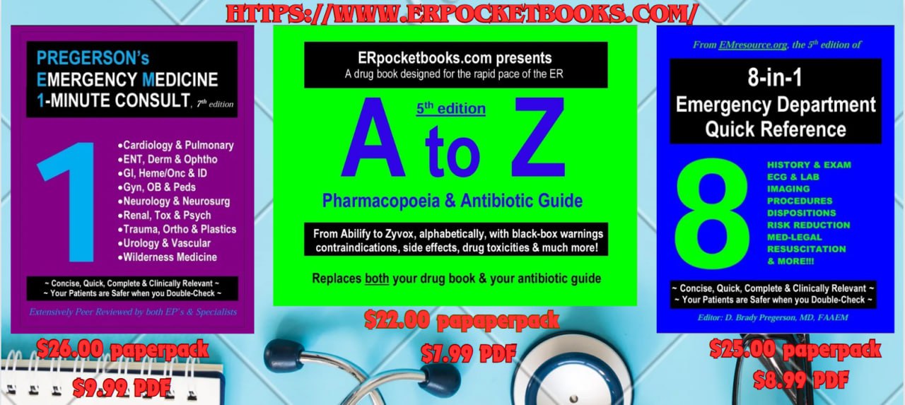 Emergency medicine pocket texts, free online resources & case challenges